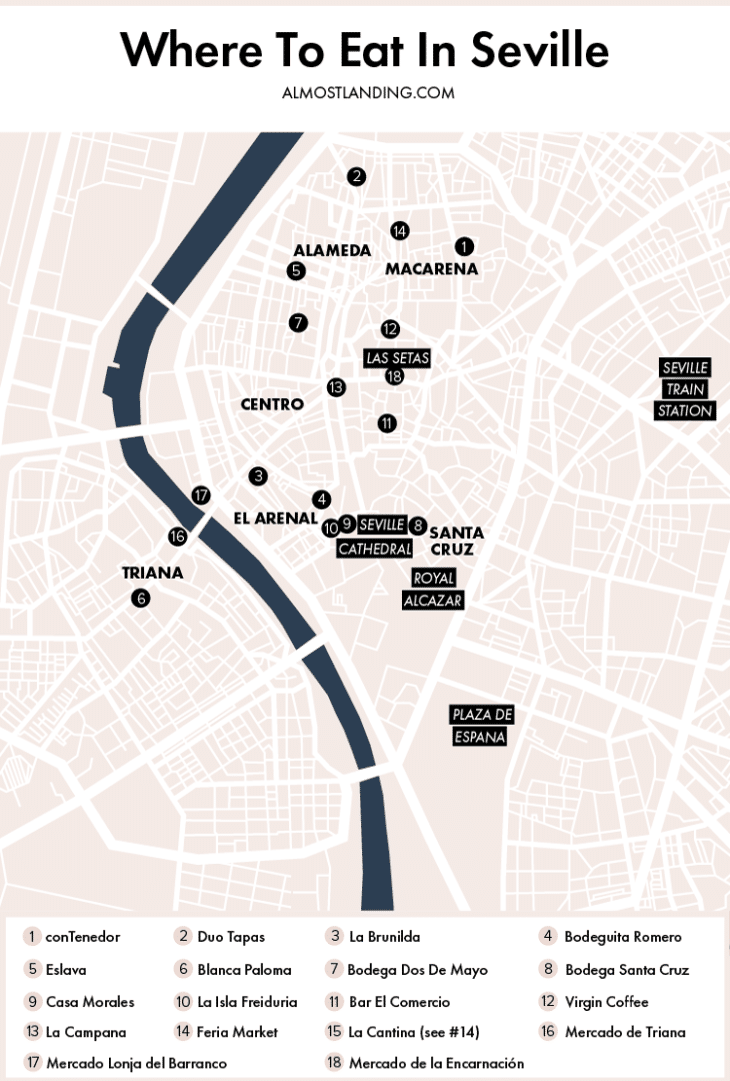 Where To Eat In Seville Spain: Best Restaurants, Tapas Bars + Map